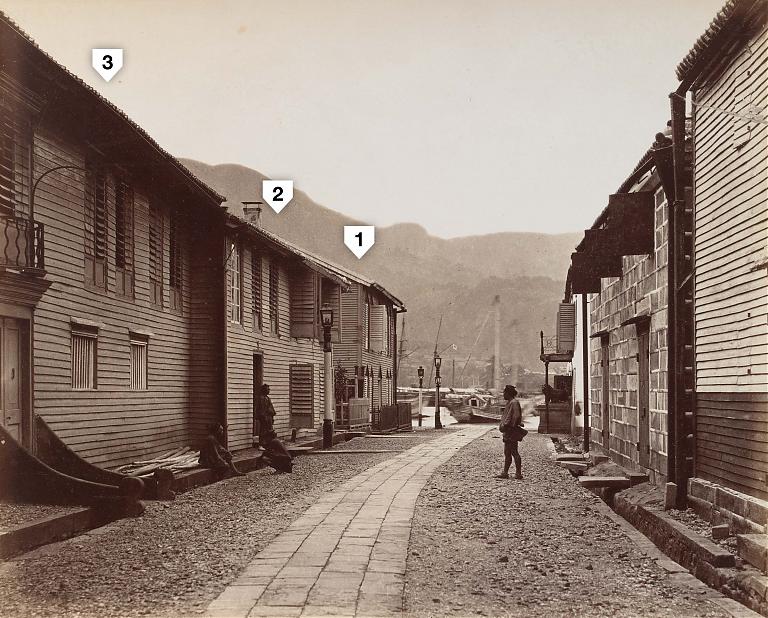 Nagasaki 1865 • Dejima Island | OLD PHOTOS of JAPAN